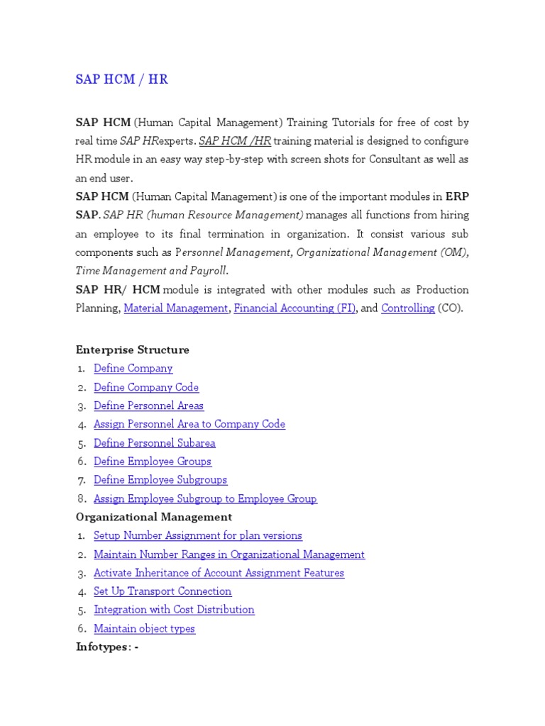 Sap HCM | PDF