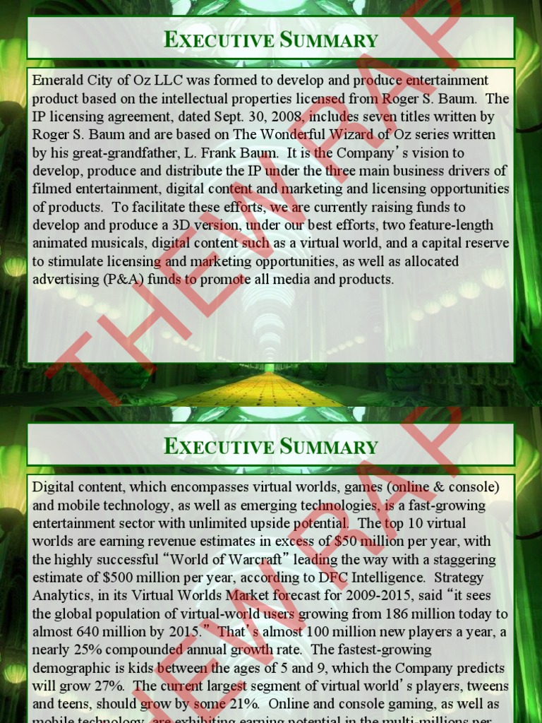 ECOZ Presentation | PDF | Virtual World | Dorothy Gale