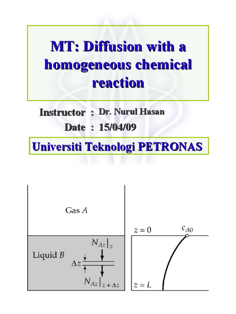 Mass Transfer in Homogeneous Reactions | PDF | Diffusion | Mathematical ...