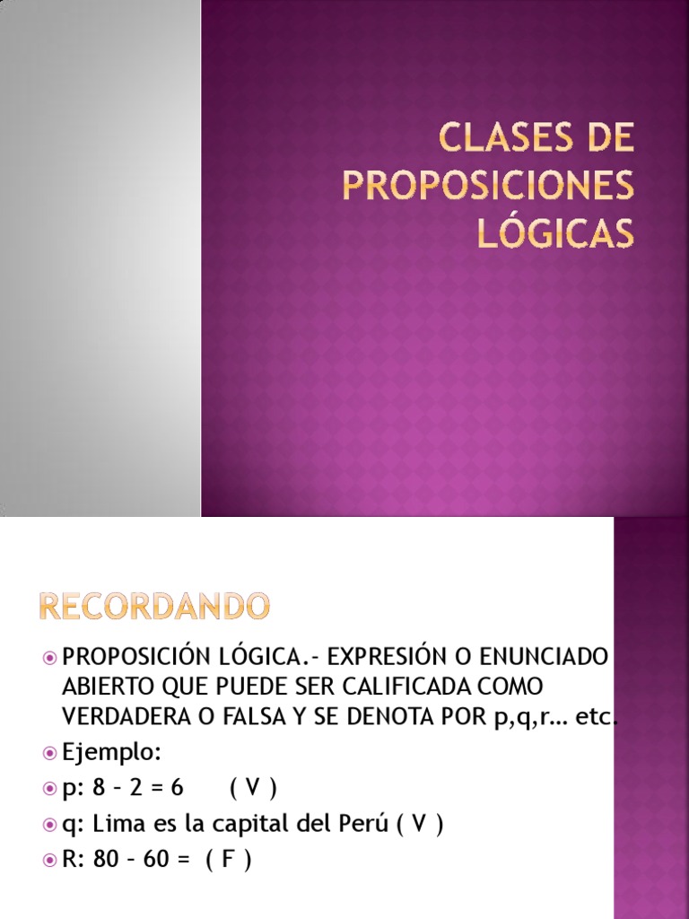 Clases de Proposiciones Lógicas | Si y solo si | Proposición