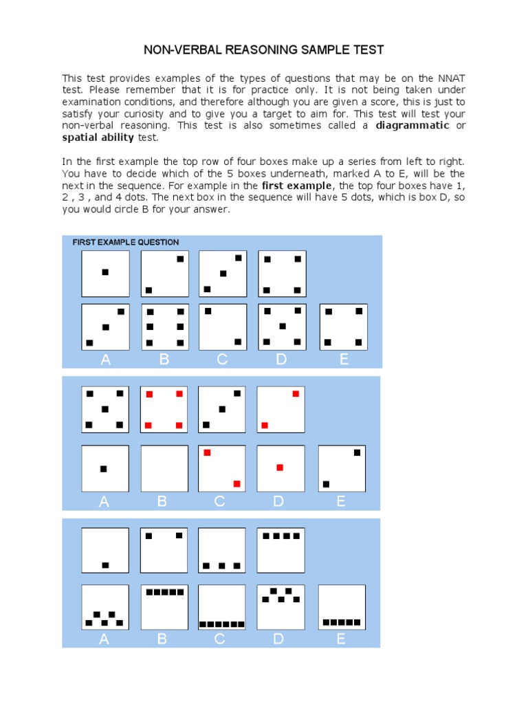 Non-Verbal Reasoning Practice Test | PDF