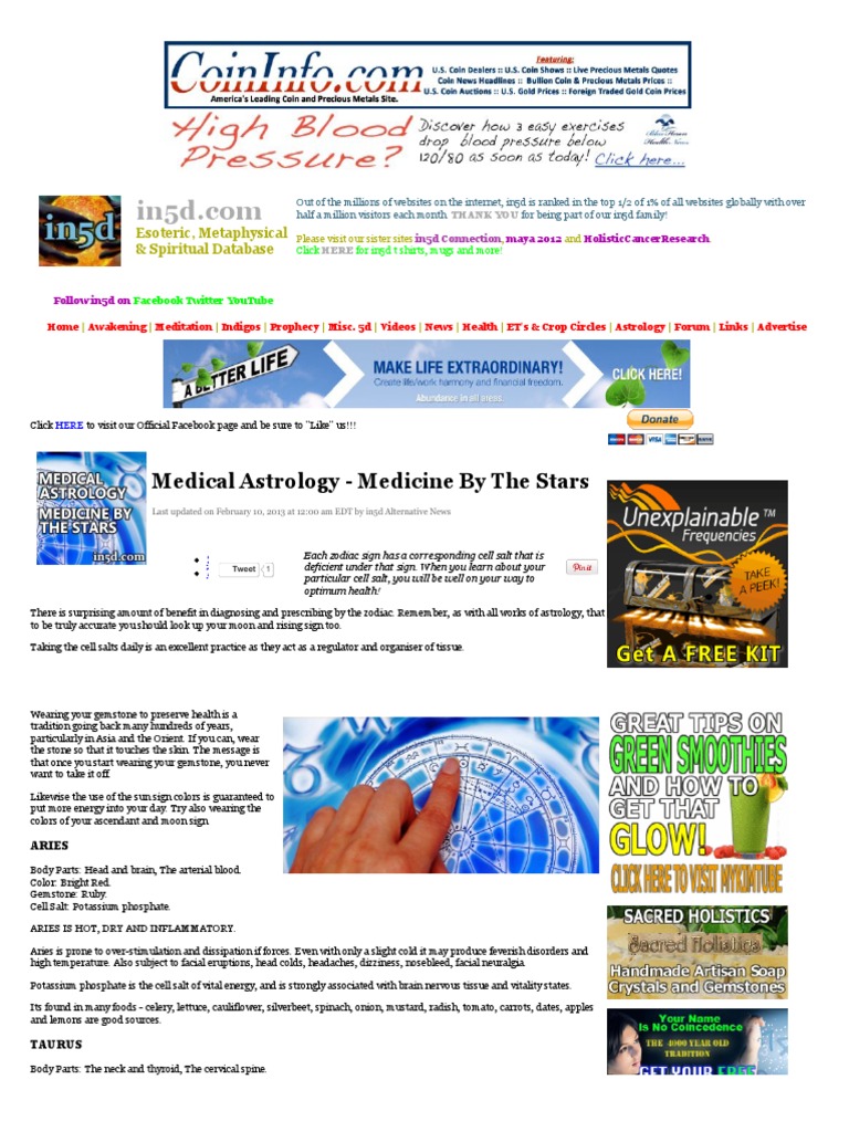 Medical Astrology - Medicine by The Stars | PDF | Circulatory System ...