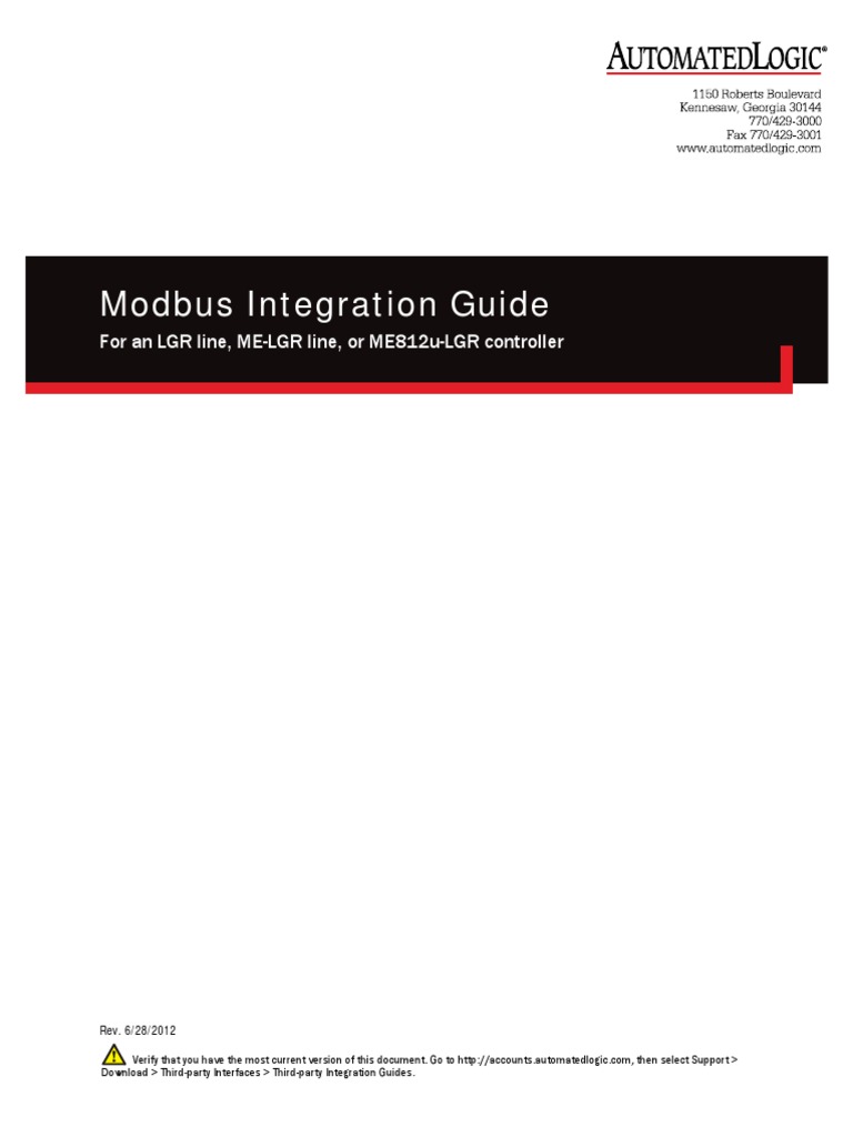 Modbus Integration Guide Pdf Port Computer Networking Integer Computer Science