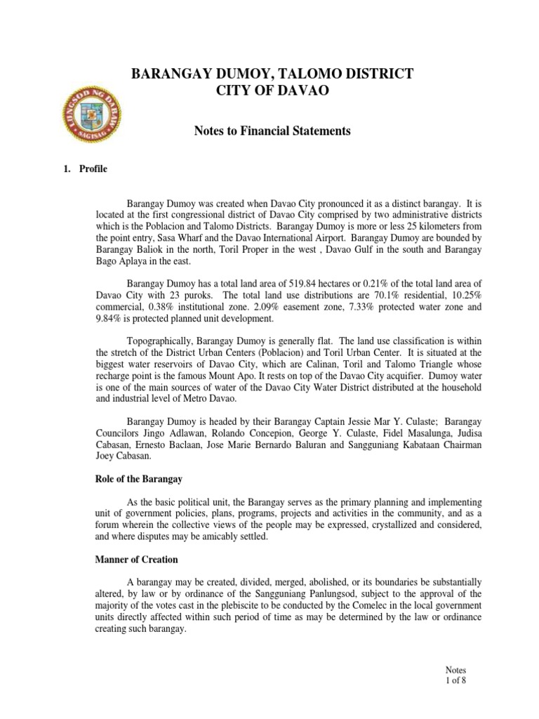 Notes To Financial Statements | PDF | Depreciation | Expense