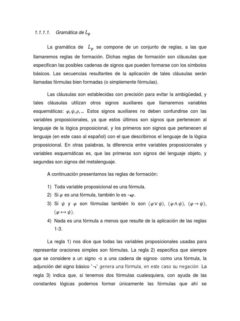 Gramática de LP | PDF | Proposición | Fórmula