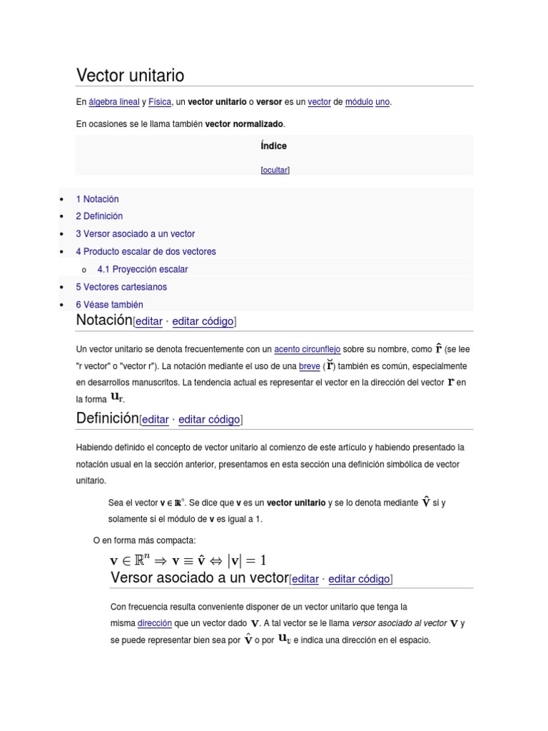 Vectores Unitarios y Normalización | PDF | Vector Euclidiano | Espacio ...