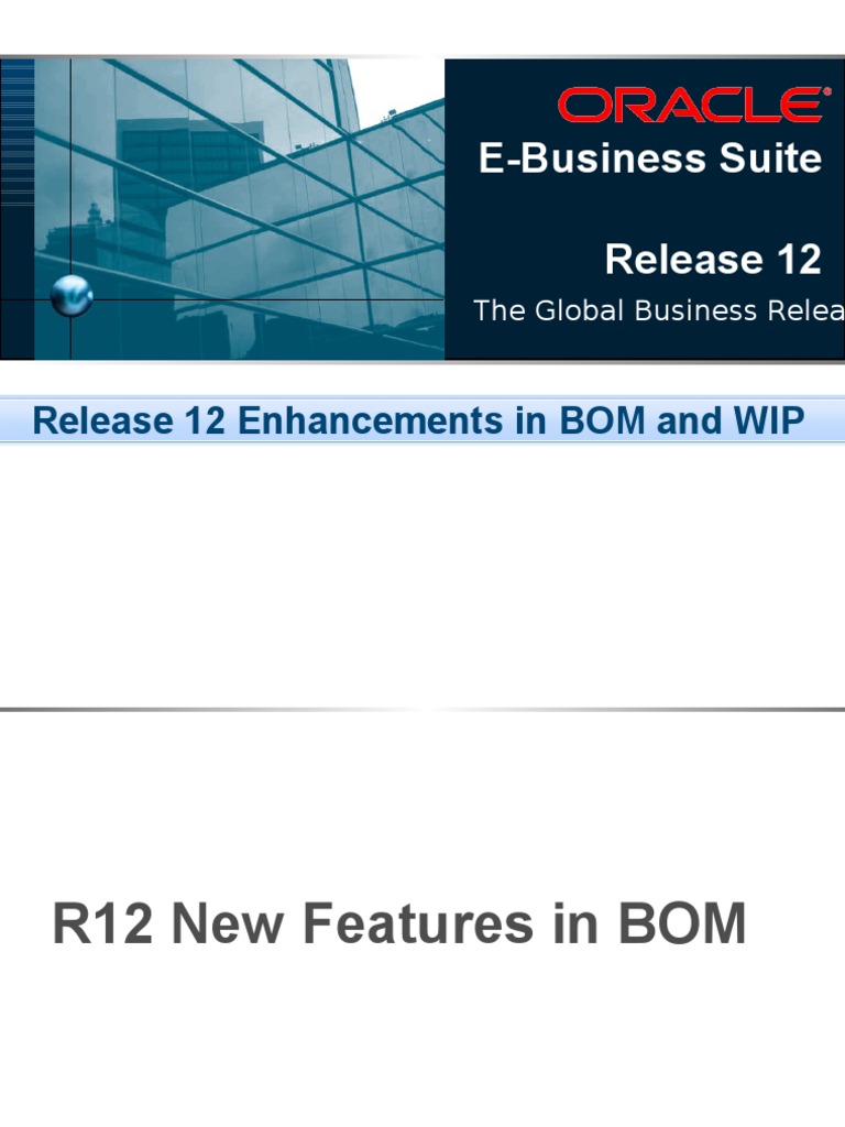 Oracle E Business Suite R12 BOM and WIP | PDF | Computing | Computing ...
