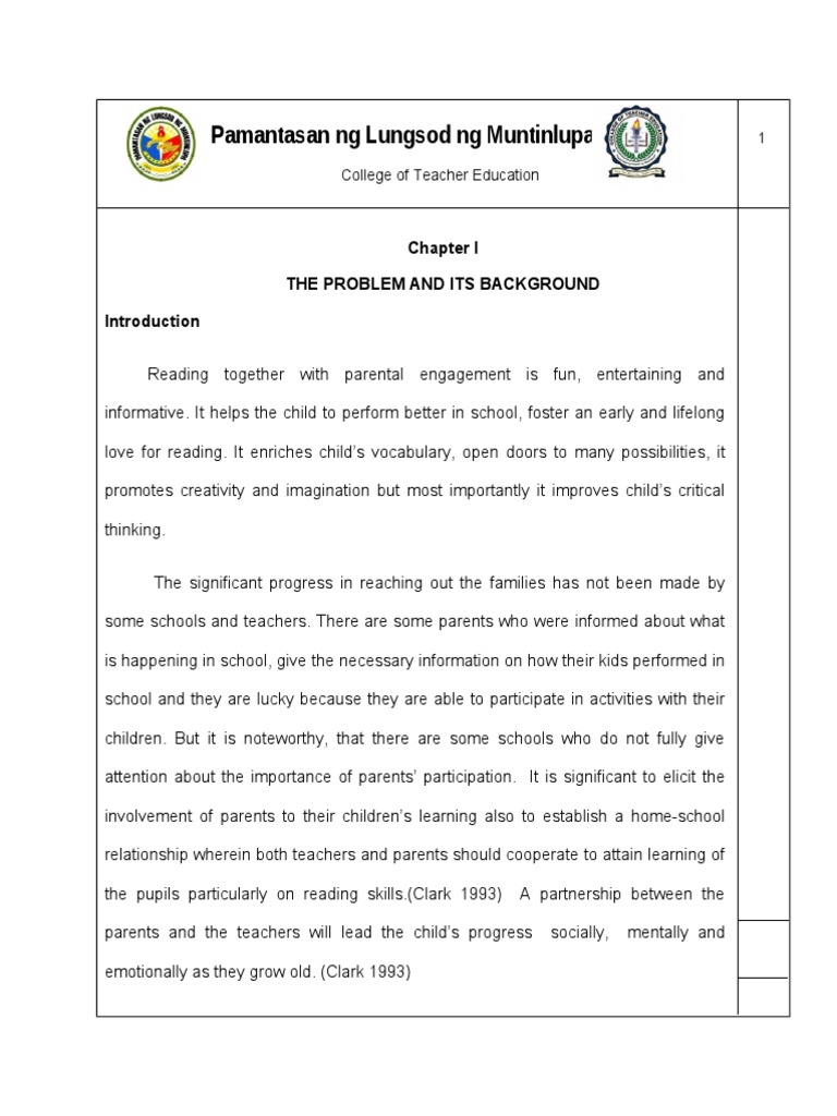 Thesis For Bookbind Final | PDF | Attachment Theory | Reading (Process)