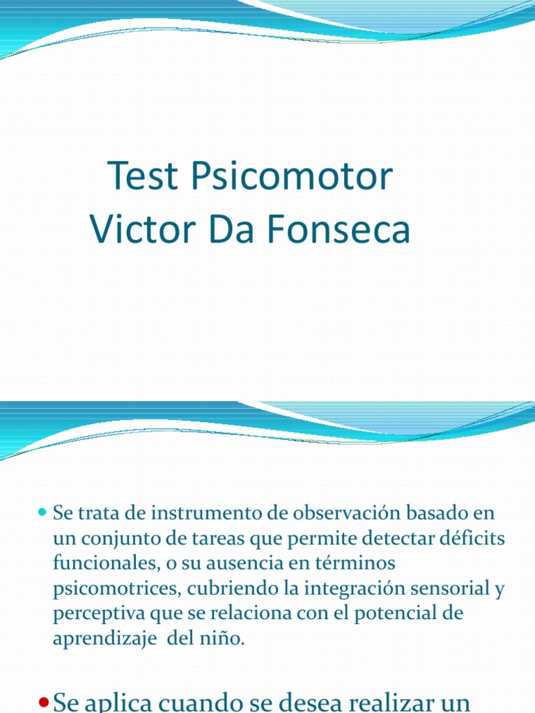 Test Victor Da Fonseca | Ciencias de la tierra y de la vida | Neurociencia