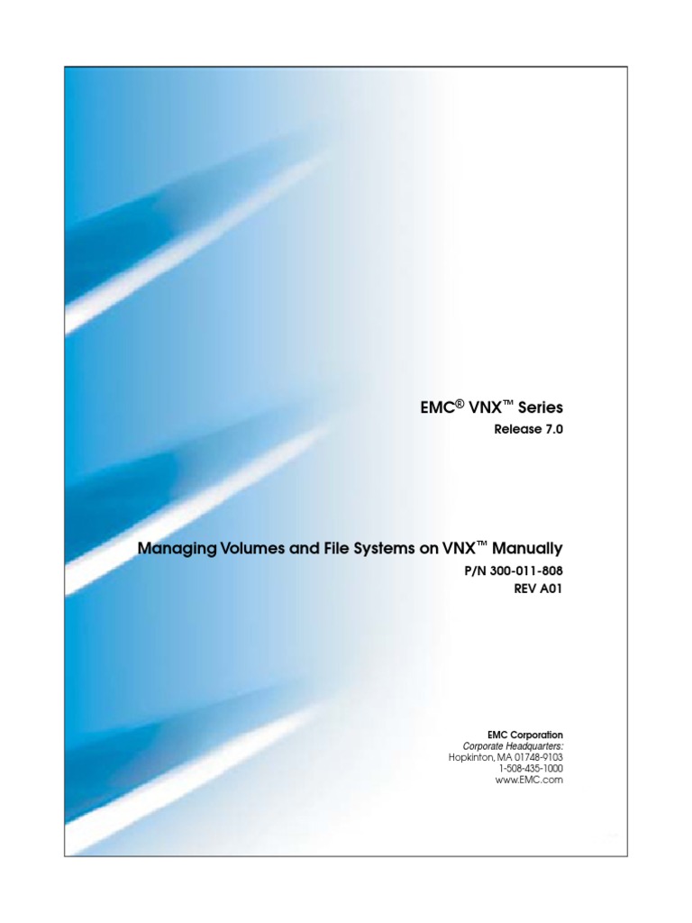 EMC VNX Volumes and File Systems | PDF | File System | File Transfer ...
