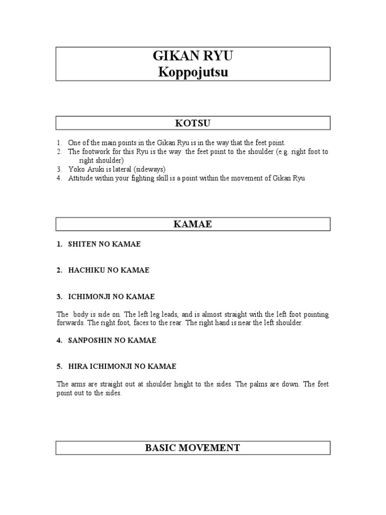 Gikan Ryu | PDF | Individual Sports | Combat Sports