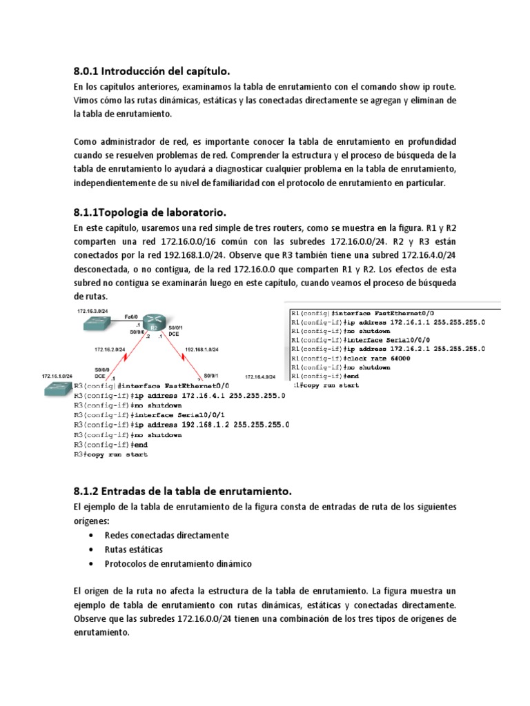 Resumen Cap 8 CCNA 2 | PDF | Enrutador (Computación) | Dirección IP