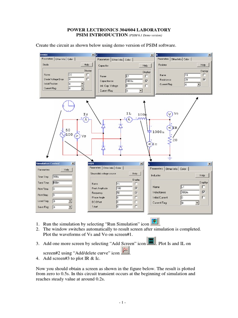 PSIM Simulation Guide for Power Electronics | PDF | Root Mean Square | Electronic Engineering