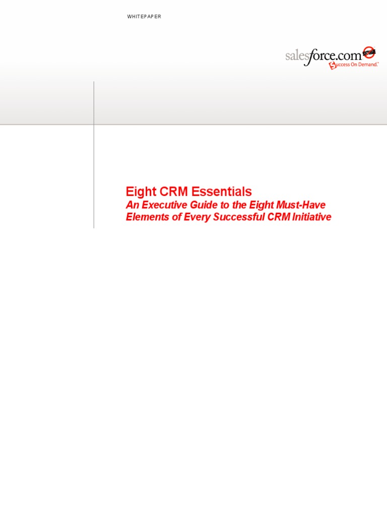 Eight CRM Essentials | PDF | Customer Relationship Management ...