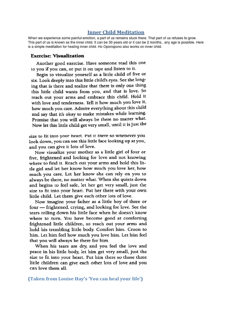 Inner Child Exercise | PDF