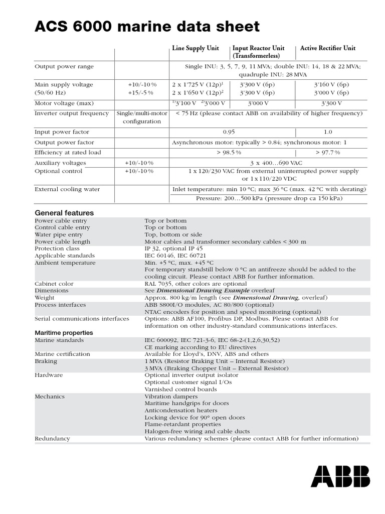 MV Drives in Marine Datasheet | PDF | Power Inverter | Power Supply