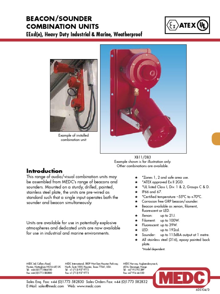 MEDC светозвуковые оповещатели | PDF | Electrical Engineering ...