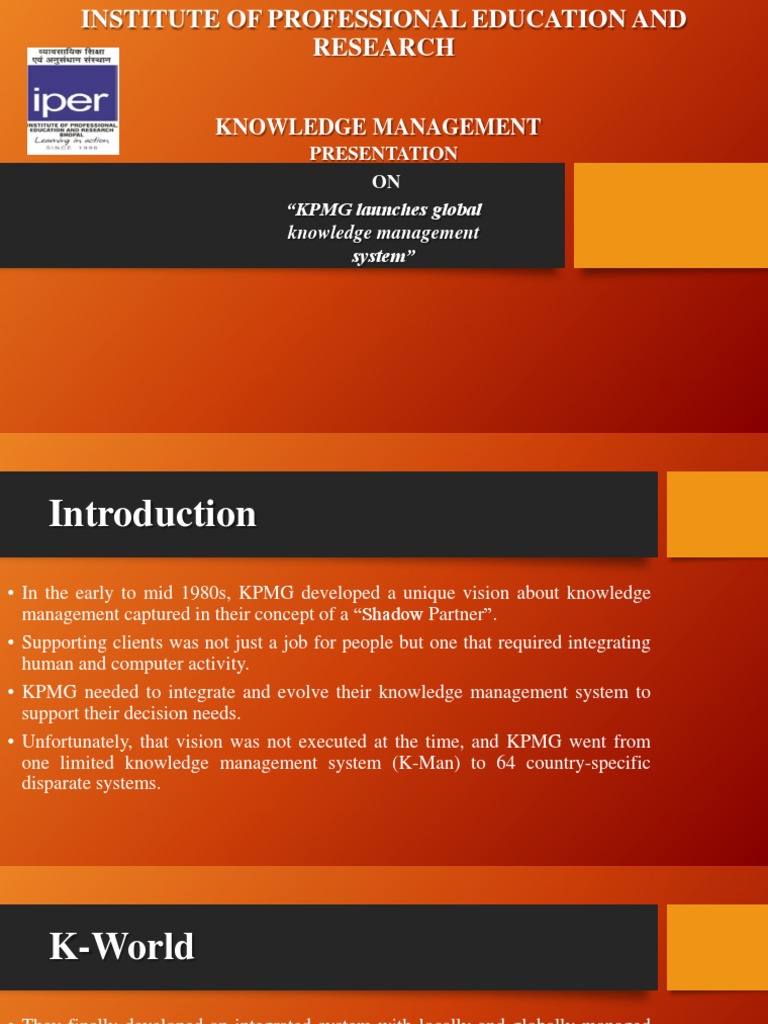 KPMG Launches Global Knowledge Management System | PDF