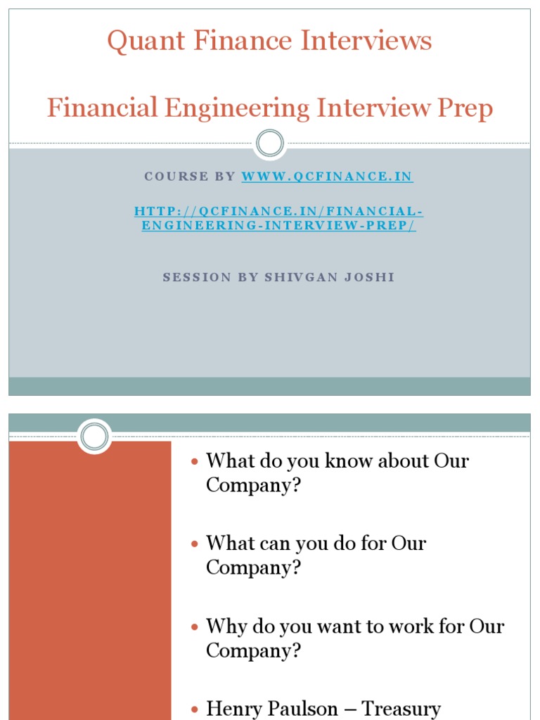 Quant Interview v2 | PDF | Quantitative Analyst | Mathematical Finance