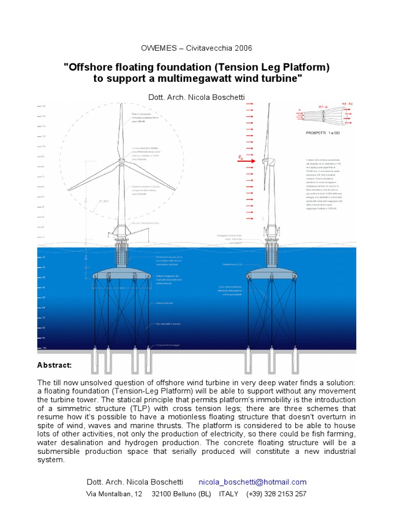 Offshore Floating Foundation - Tension Leg Platform | PDF | Torque | Thrust