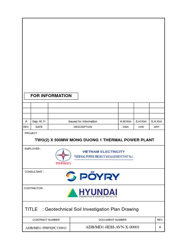 ADB MD1 0 C D 0001 A, Geotechnical Soil Investigation Plan Drawing | PDF