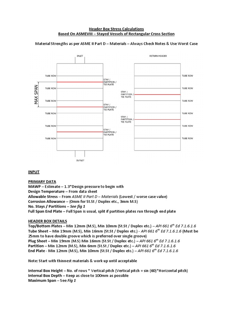 Header Box Stress Calculations | PDF | Pipe (Fluid Conveyance ...