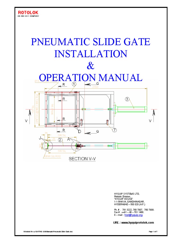 Pneumatic Slide Gate | PDF | Bearing (Mechanical)