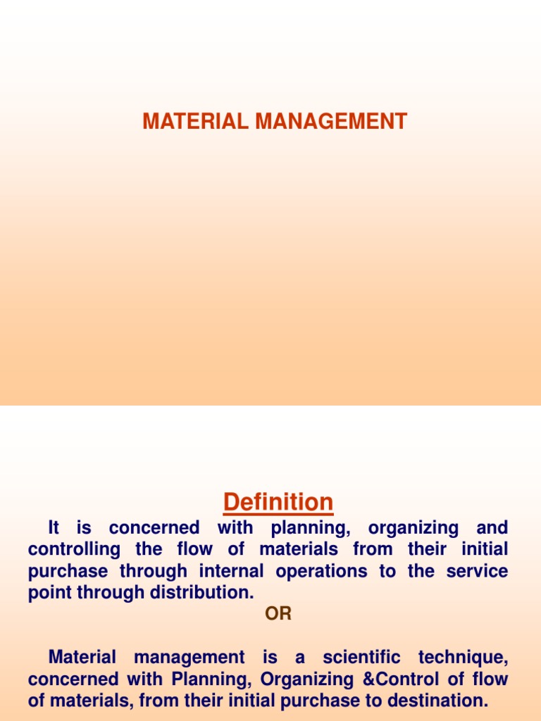Materials Management Principles | PDF | Procurement | Inventory