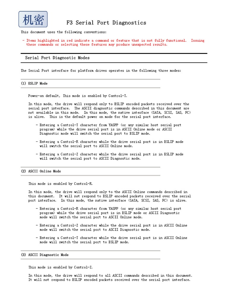F3 SerialPort Diagnostics | PDF | Parameter (Computer Programming) | Ascii