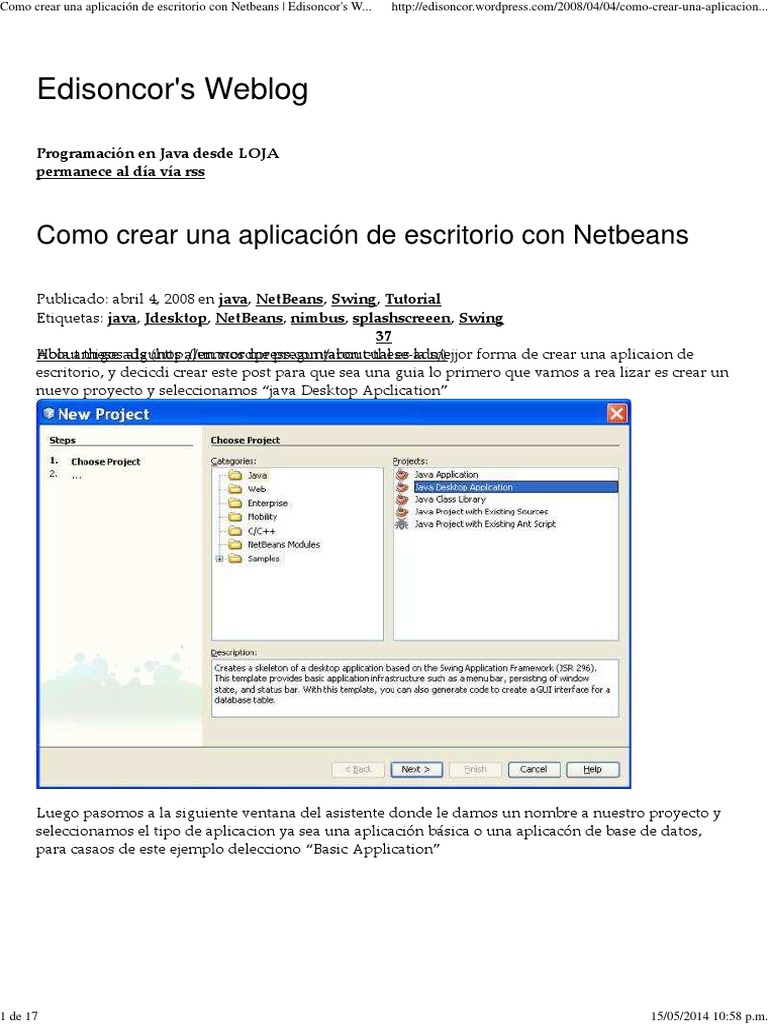 Como Crear Una Aplicación de Escritorio Con Netbeans - Edisoncor's ...