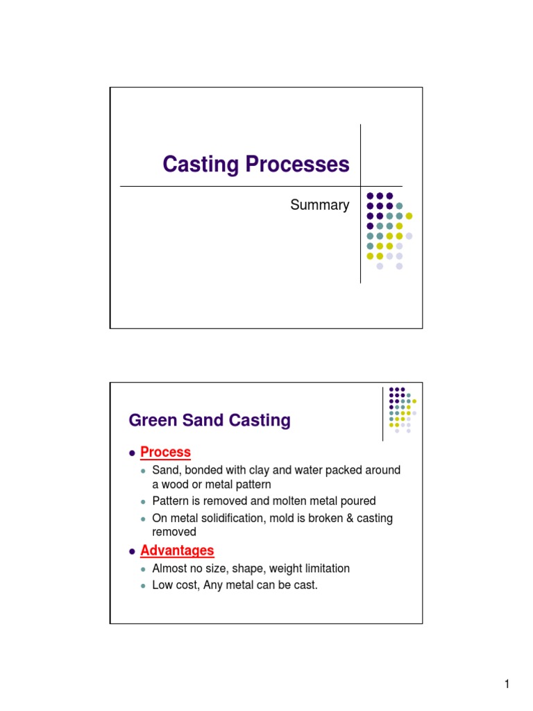 Casting Process Comparison | PDF | Casting (Metalworking) | Metalworking