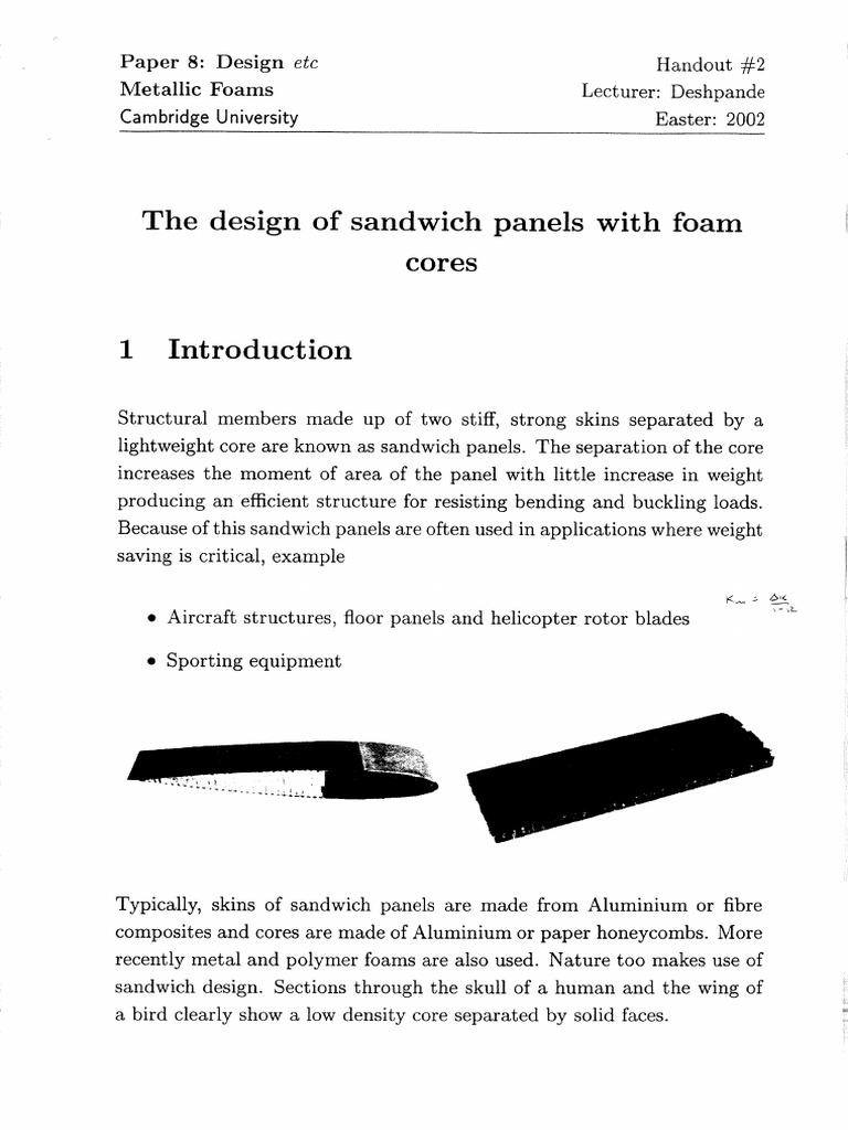 Design of Sandwich Panel | PDF