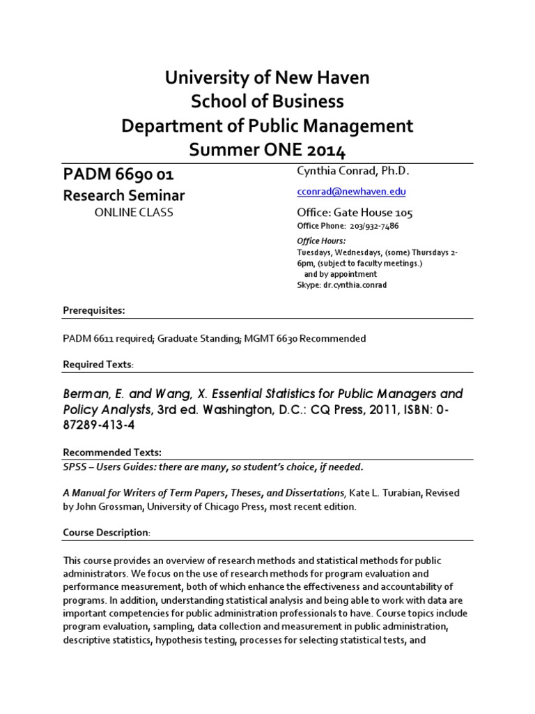 Public Admin Research Seminar | PDF | Spss | Statistics