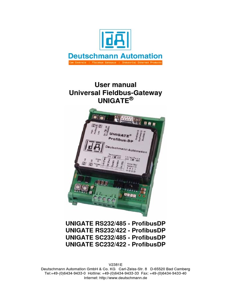 User Manual Universal Fieldbus-Gateway Unigate | PDF | Communications ...