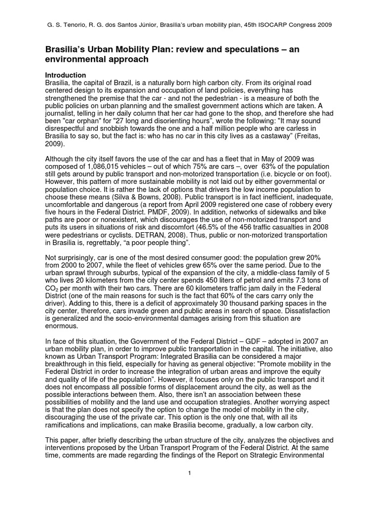 MastEr Plan BrasiLia | PDF | Public Transport | Car