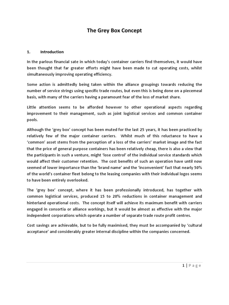 The Grey Box Concept | PDF | Logistics | Debits And Credits