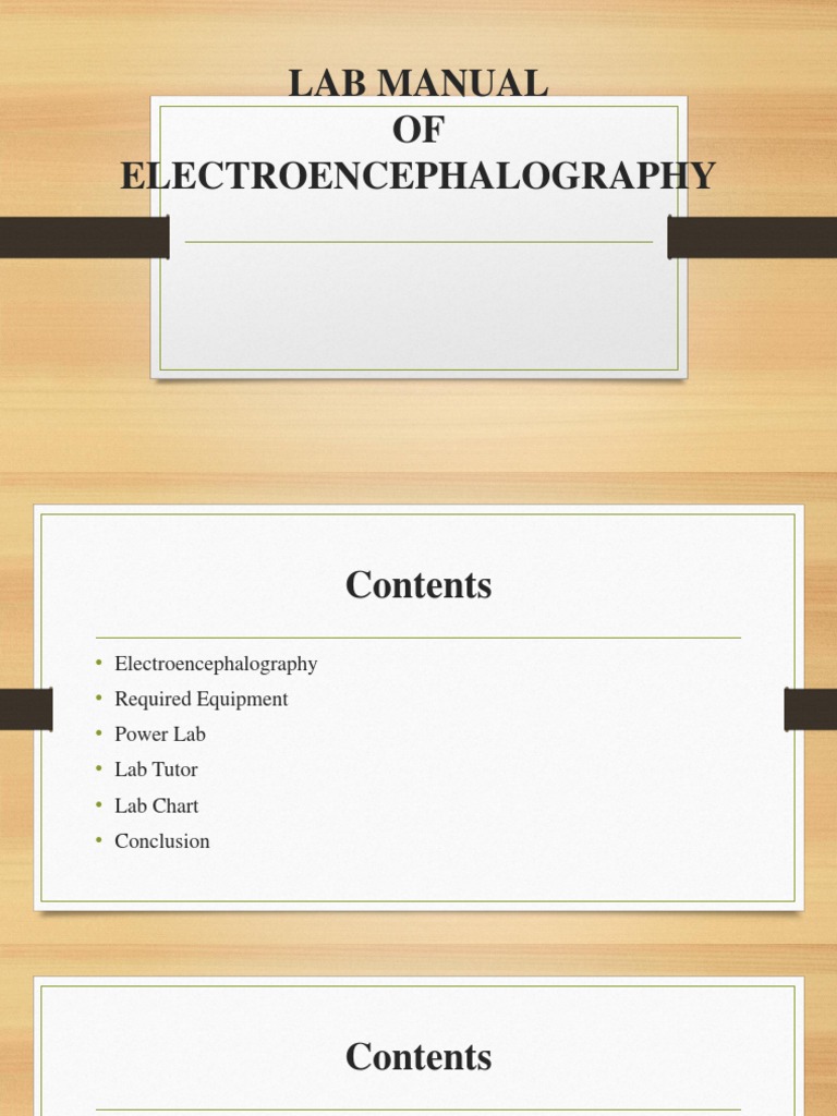 Lab Manual OF Electroencephalography | PDF | Electroencephalography ...