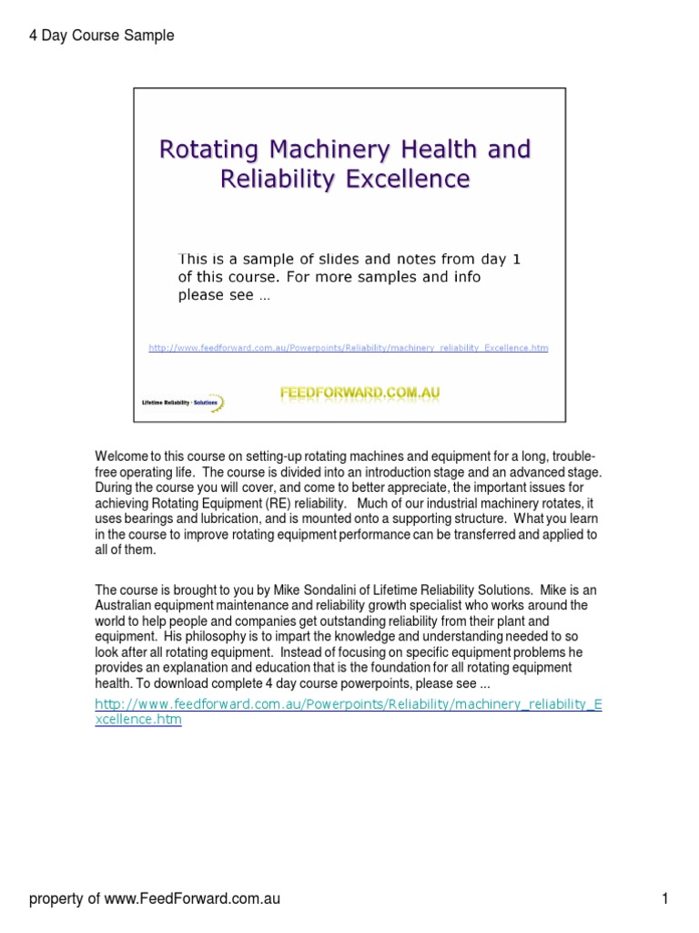 Enhancing Reliability in Rotating Equipment | PDF | Reliability ...