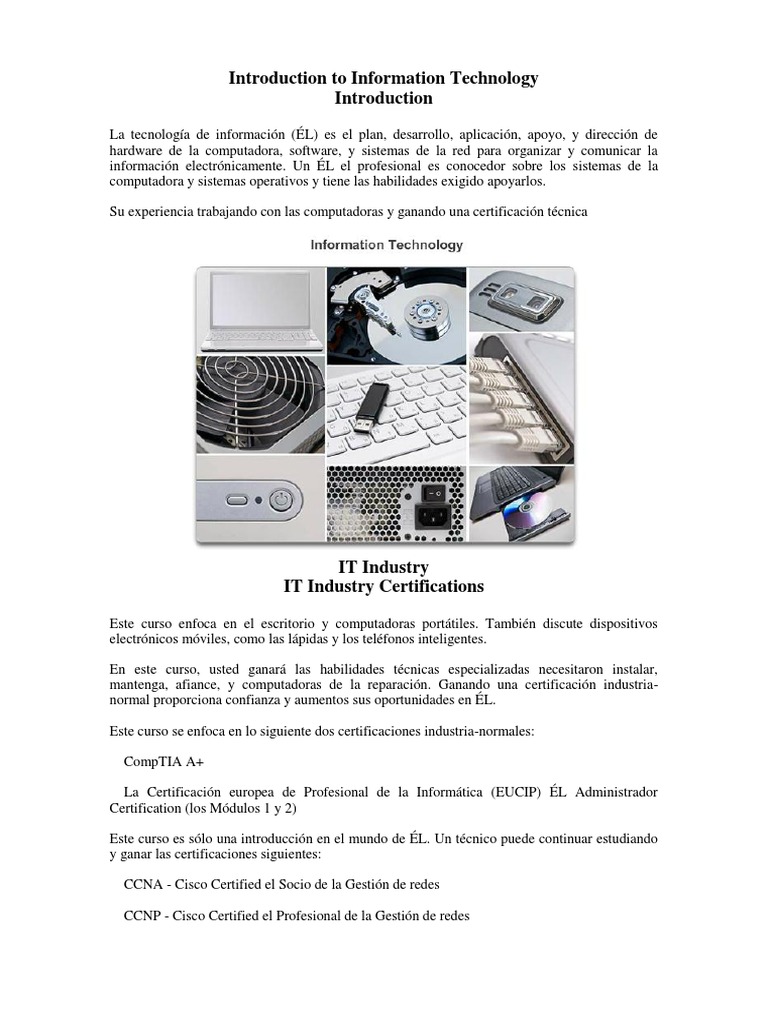 It Essentials | PDF | Certificaciones de Cisco | Tecnología digital