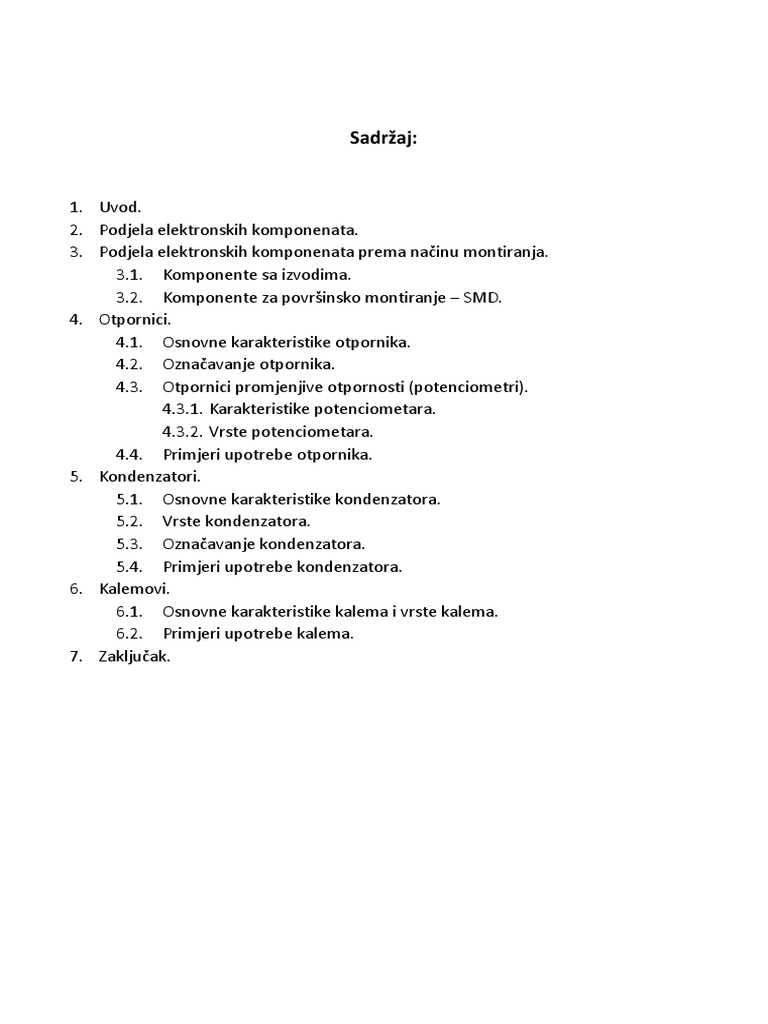 Pasivne Elektronske Komponente I Njihova Upotreba | PDF