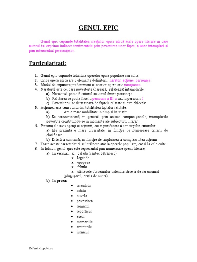 Genul Epic | PDF
