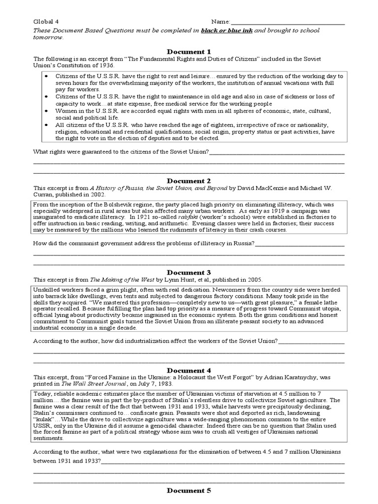 Russian Revolution DBQ Sa-2 | PDF | Soviet Union | World Politics