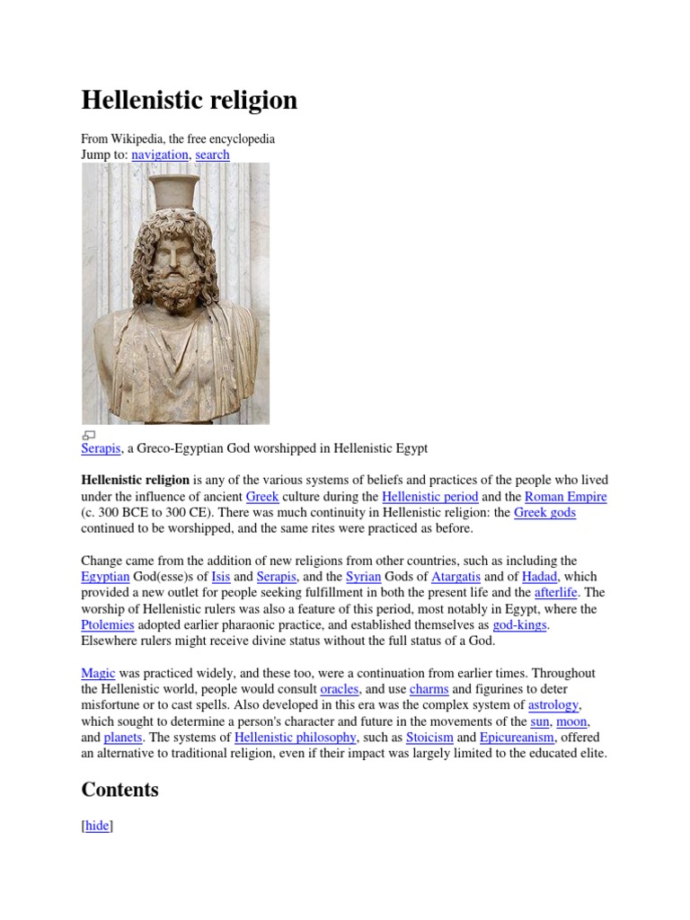 Overview of Hellenistic Religion | PDF | Twelve Olympians | Ancient ...