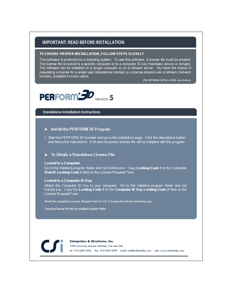 Perform-3D Install Instructions | PDF | Installation (Computer Programs) | Computer File