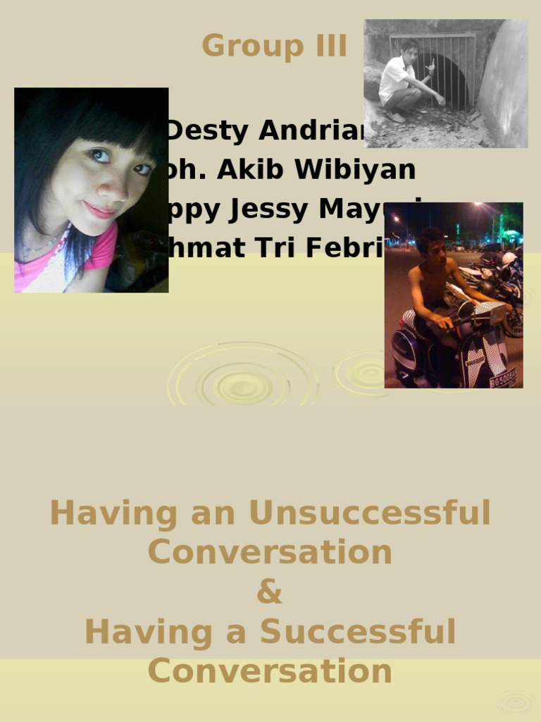 Presentation For English... Succesful Conversation and Unsuccessful ...