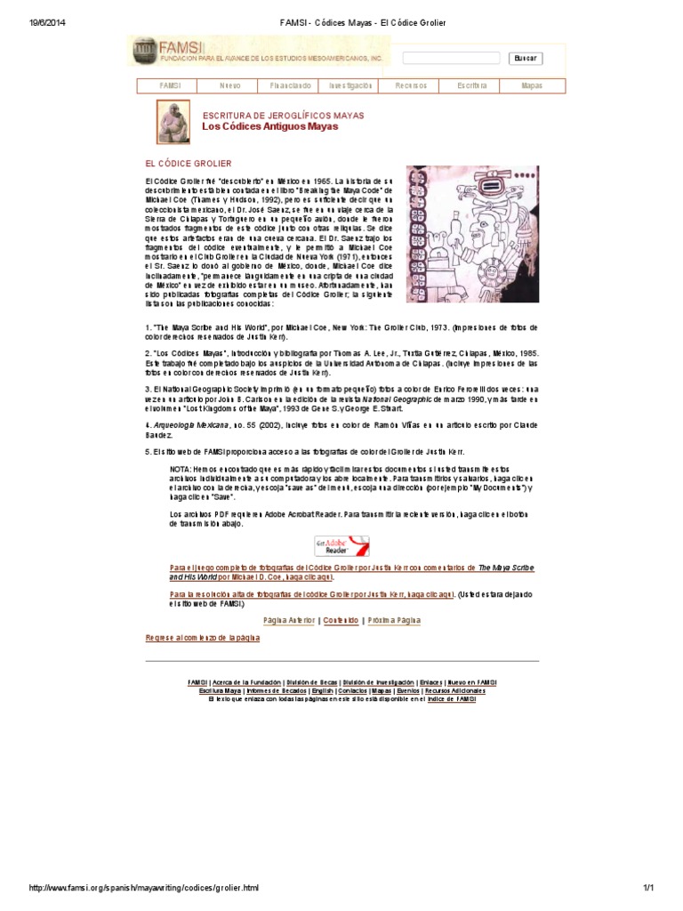 Códices Mayas - El Códice Grolier | PDF | Civilización maya | México