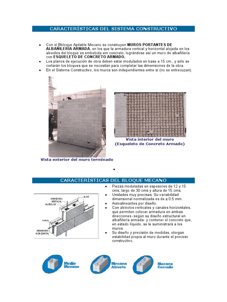 Sistema Constructivo Block Simple | Fundación (Ingeniería) | Hormigón