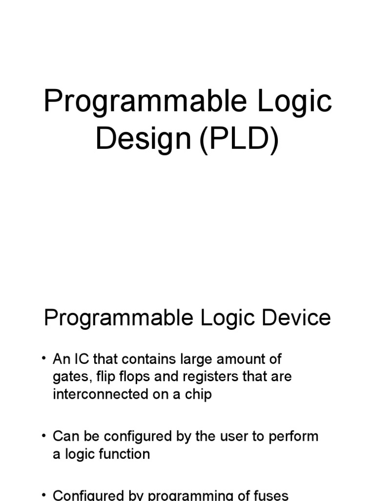 Programmable Logic Design Pld Pdf Engineering Electronic