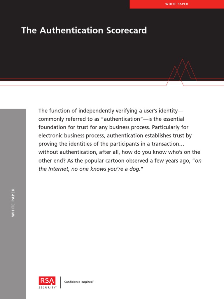 Auth Scorecard | PDF | Password | Authentication
