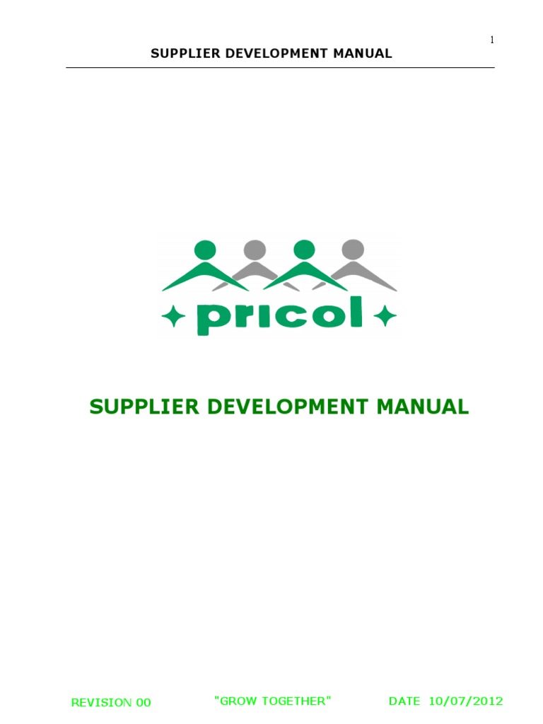 Supplier Development Manual | PDF | Supply Chain | Specification ...
